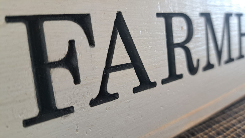 Farmhouse-ish Carved Wooden Sign – Rustic Brook Farm