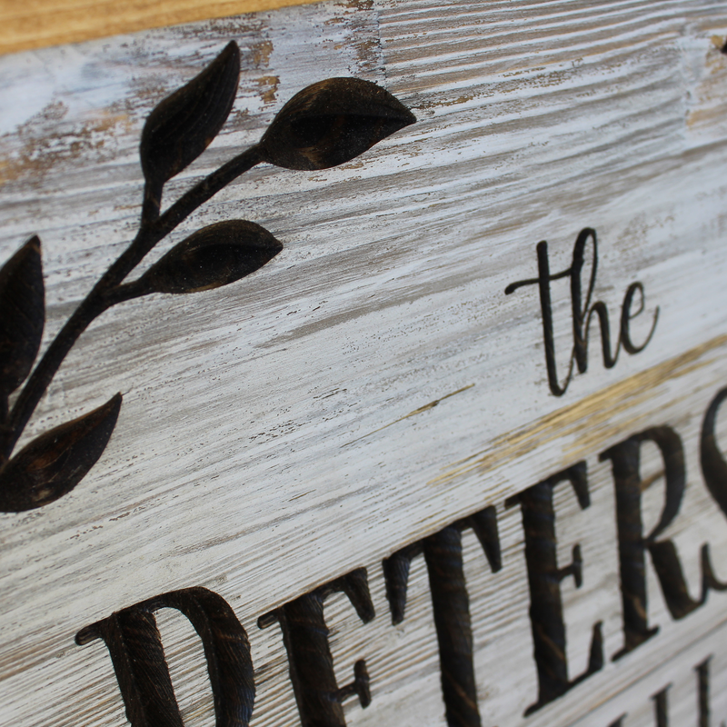 Personalized Carved Family Name Wooden Sign – Rustic Brook Farm